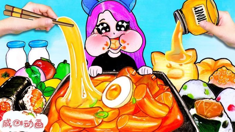 趣味定格动画:小美品尝美味的便利店小吃,一口一个简直太过瘾!