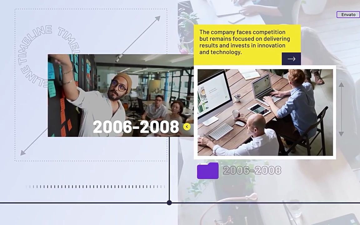 AE模板-公司年份时间线发展历程里程碑介绍幻灯片