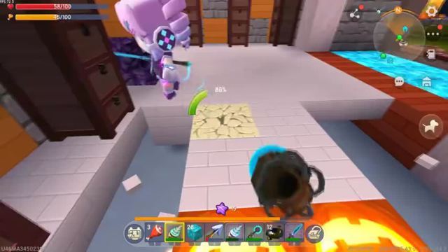 迷你世界,铺钻石地板,还给自己取了个名字