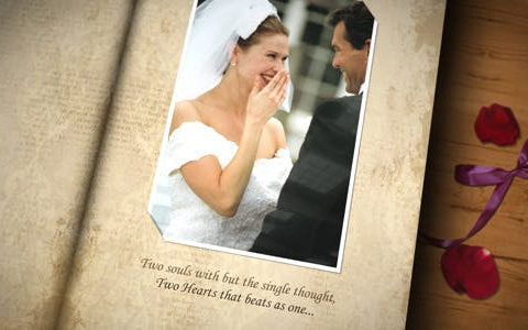 AE模板-书籍翻页相册翻页特效的幻灯片视频婚礼相册视频同学聚会...