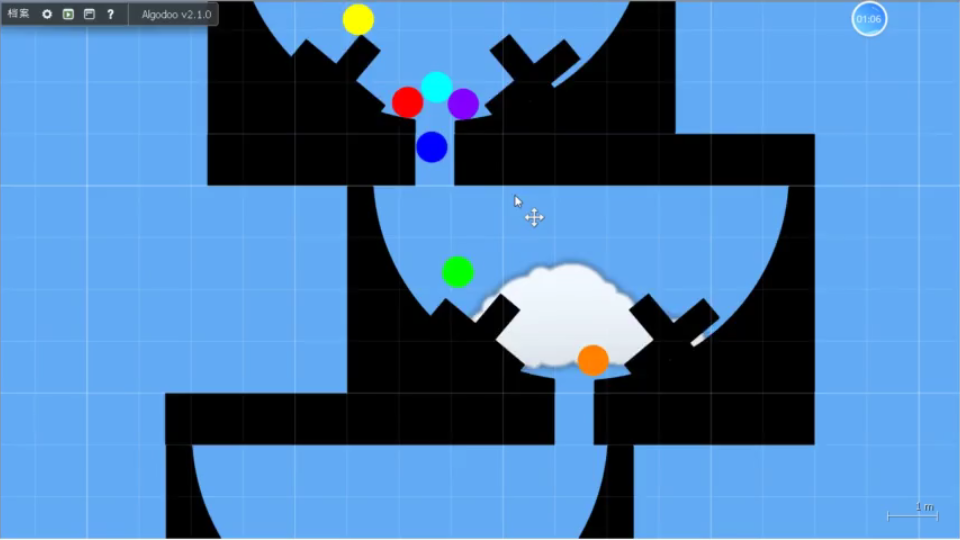 [Algodoo]彩虹七色弹珠漏斗竞速淘汰赛!