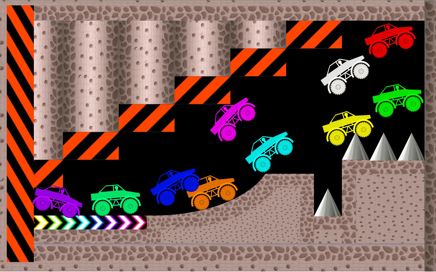 怪物卡车逃离粉碎机-Monster Truck Crush - Shutter Crush 8 in Algodoo