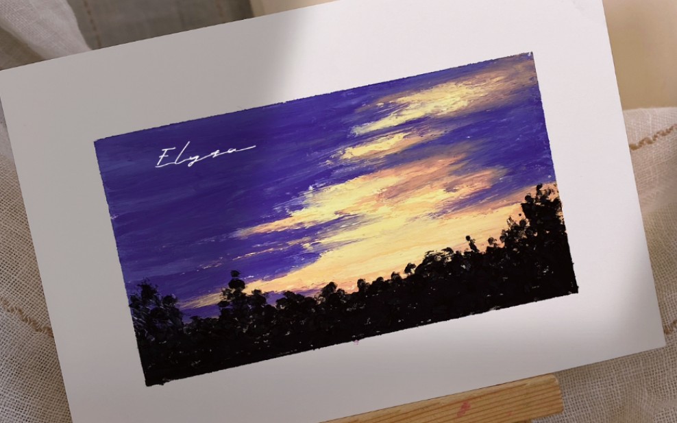 绘画教程/夏日一抹紫,我看你,看着窗外…