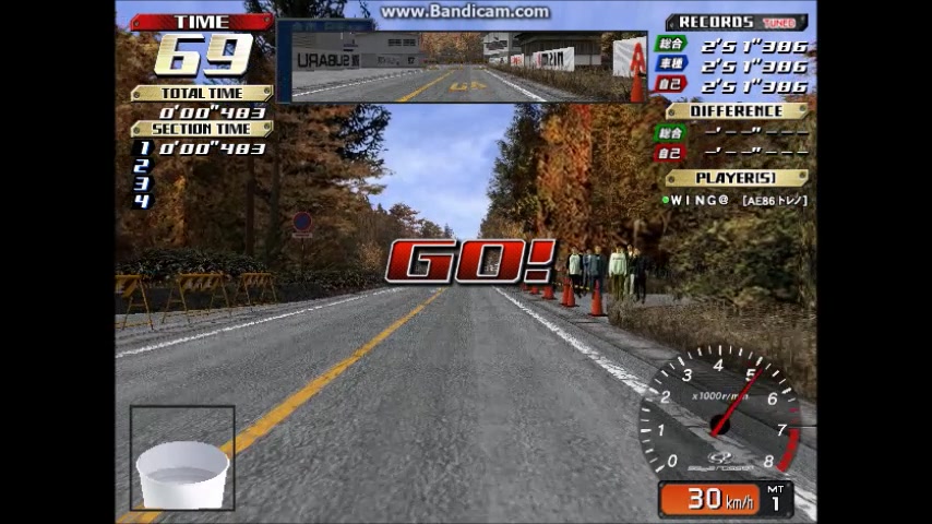 【怀旧向】头文字D2(Demul模拟器)3改86 伊吕波坂 下坡 2'49''623