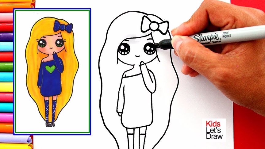 趣味绘画,绘制可爱的卡通小女生,太赞了!