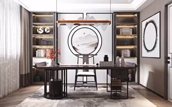 全屋定制 书房书柜设计新思路!别傻傻地设计满墙柜了!