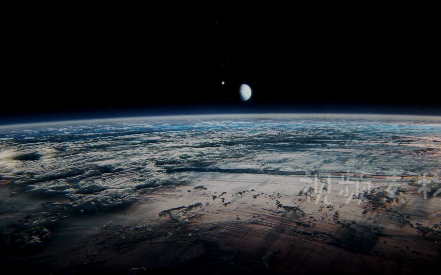 大屏素材 s681 震撼宇宙星空地球地平面科技动态视频素材 舞台背景...