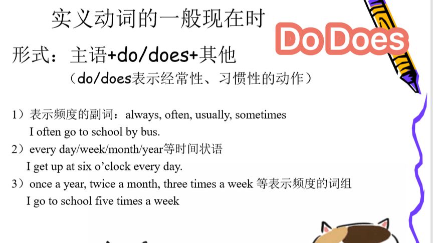 小学英语实义动词一般现在时,四种句型转换技巧,一遍就听懂～
