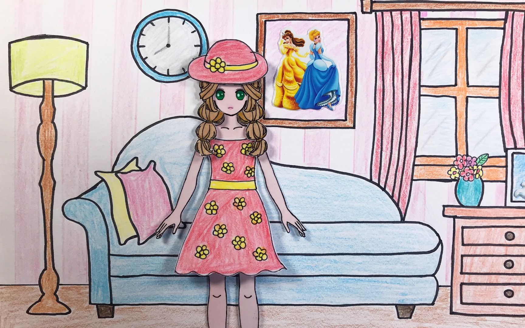 手工纸娃娃玩具:给纸娃娃制作舒适的客厅