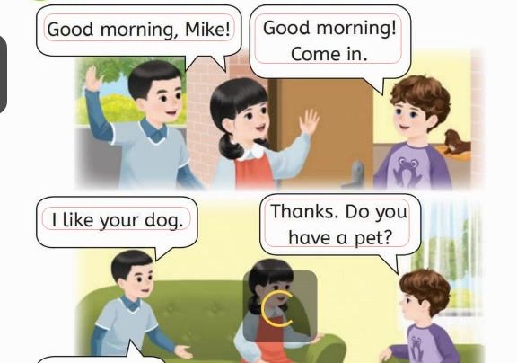 ...新小学人教版PEP三年级上册英语第123456单元课文朗读英文带中文...