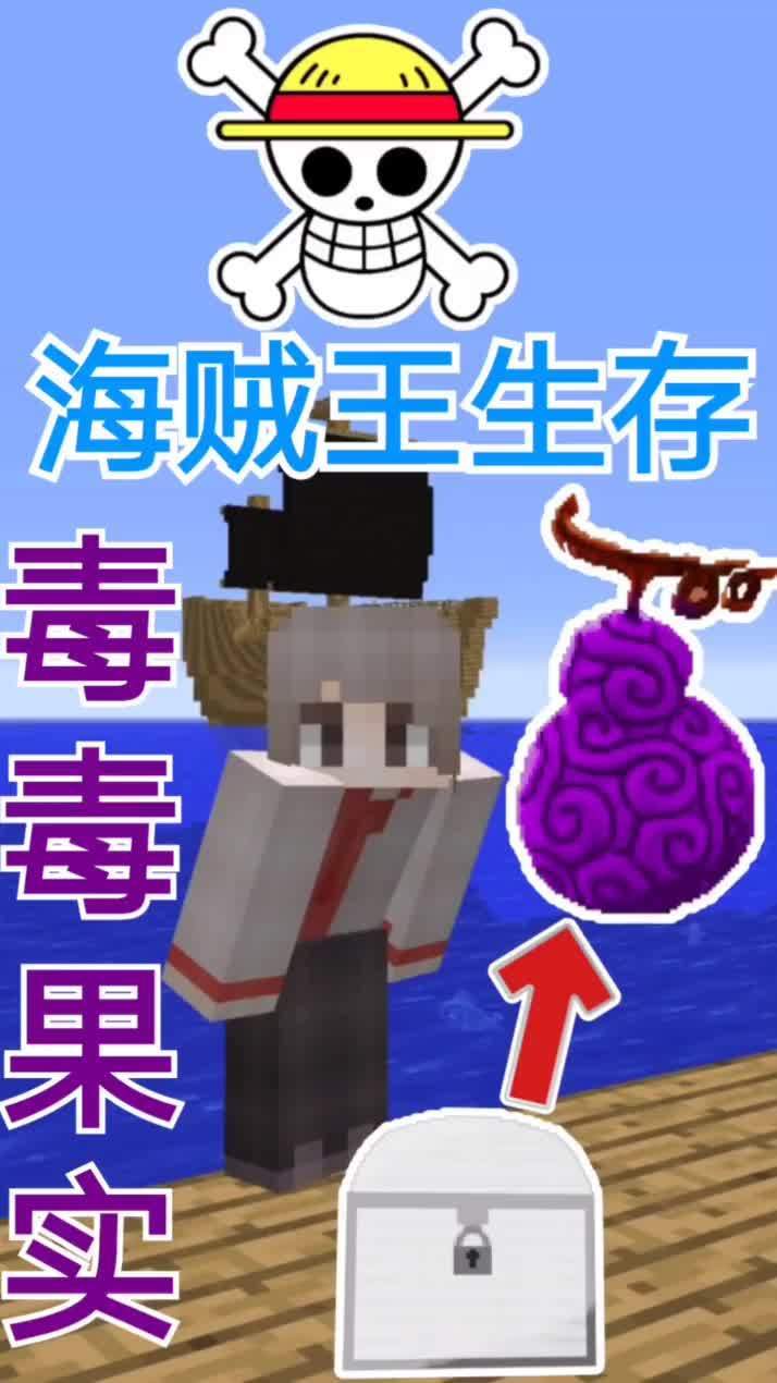 我的世界海贼王生存5第一艘船就开到了非常霸气的毒毒果实