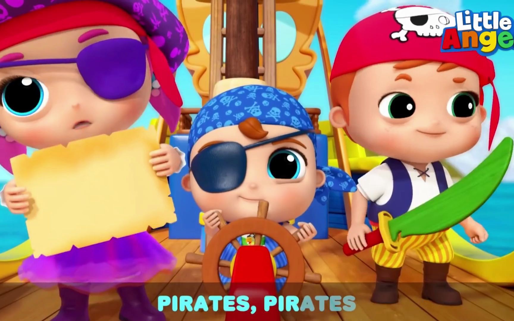 益智早教动画,小宝贝们玩扮演海盗寻宝游戏,真是太好玩了