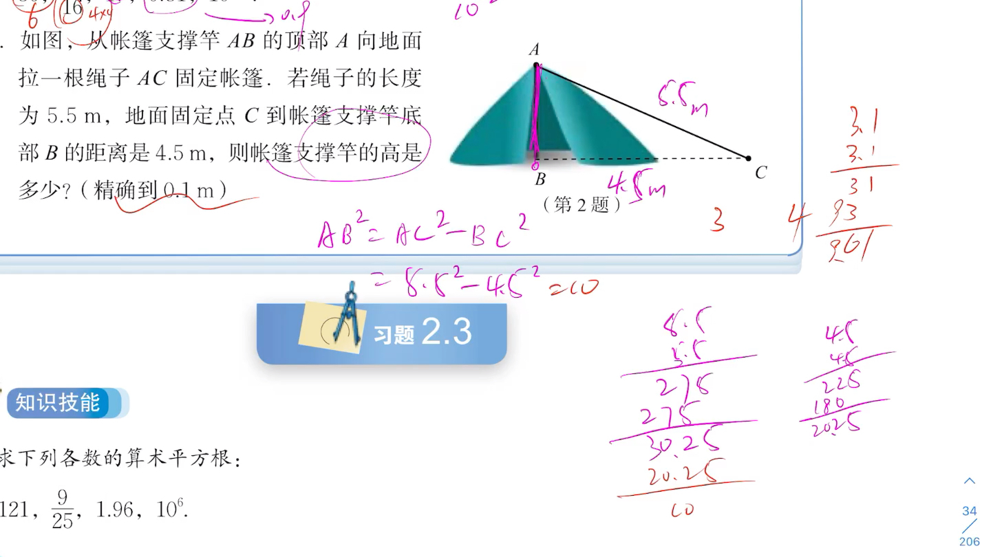 北师大版初中数学 八年级上册第二章 第二节平方根1