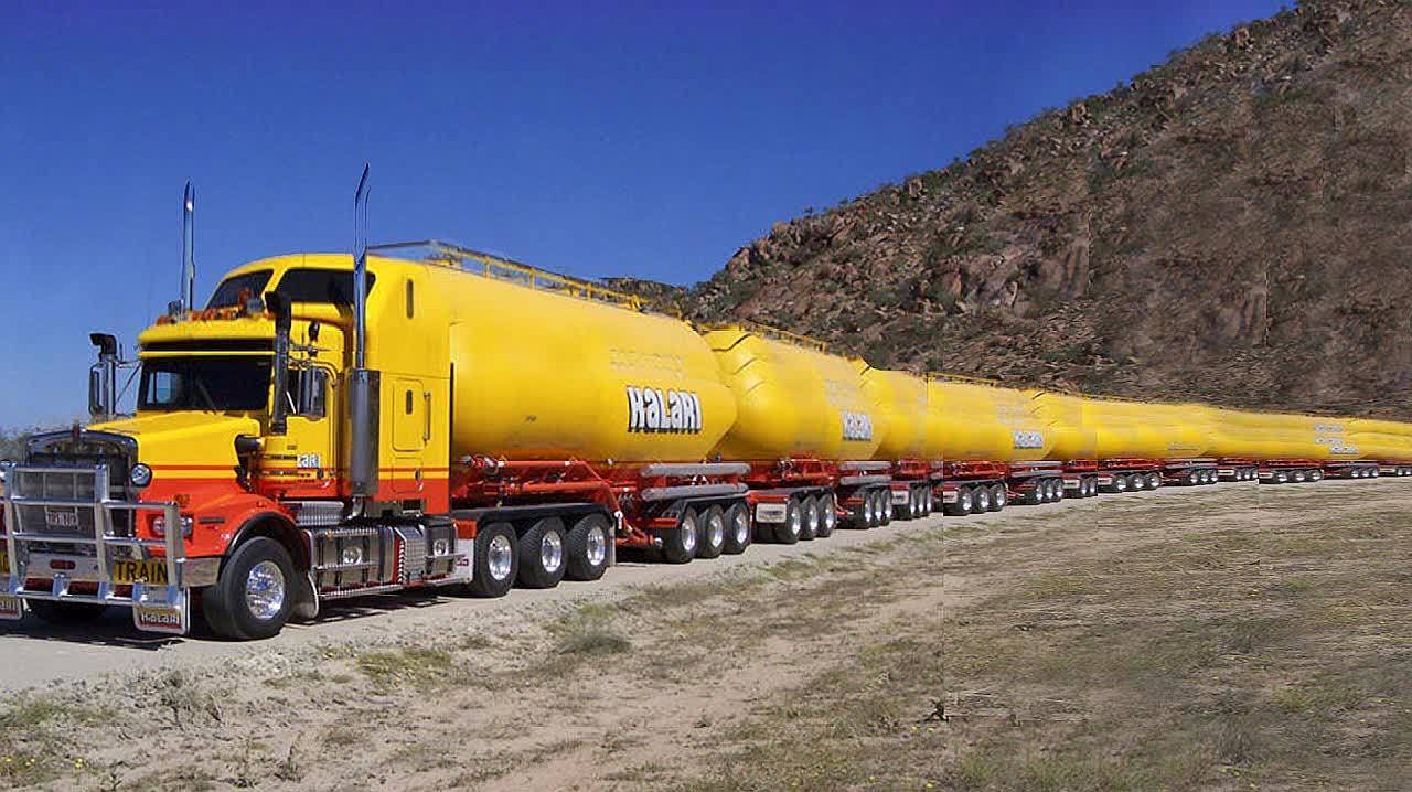 全球最长的卡车!长1600米,让火车自愧不如,它拐弯不会被卡住吗