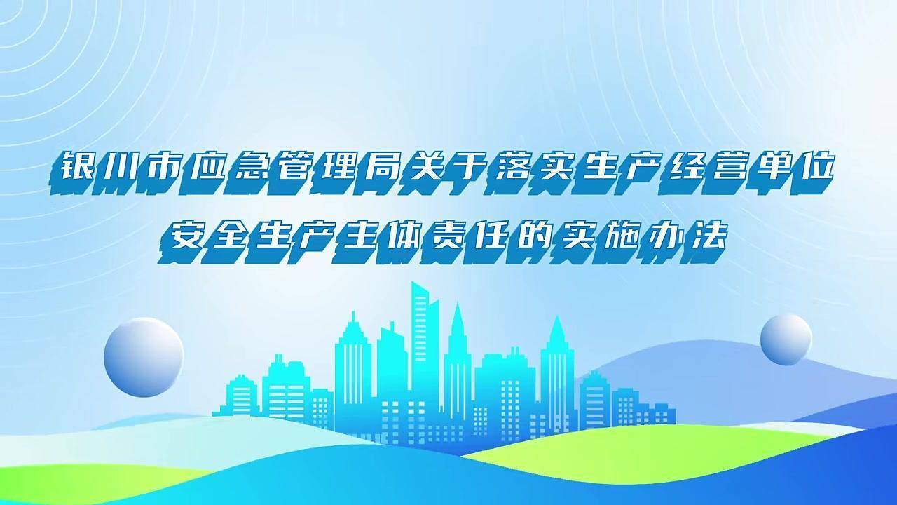 《银川市应急管理局关于落实生产经营单位安全生产主体责任的实施...