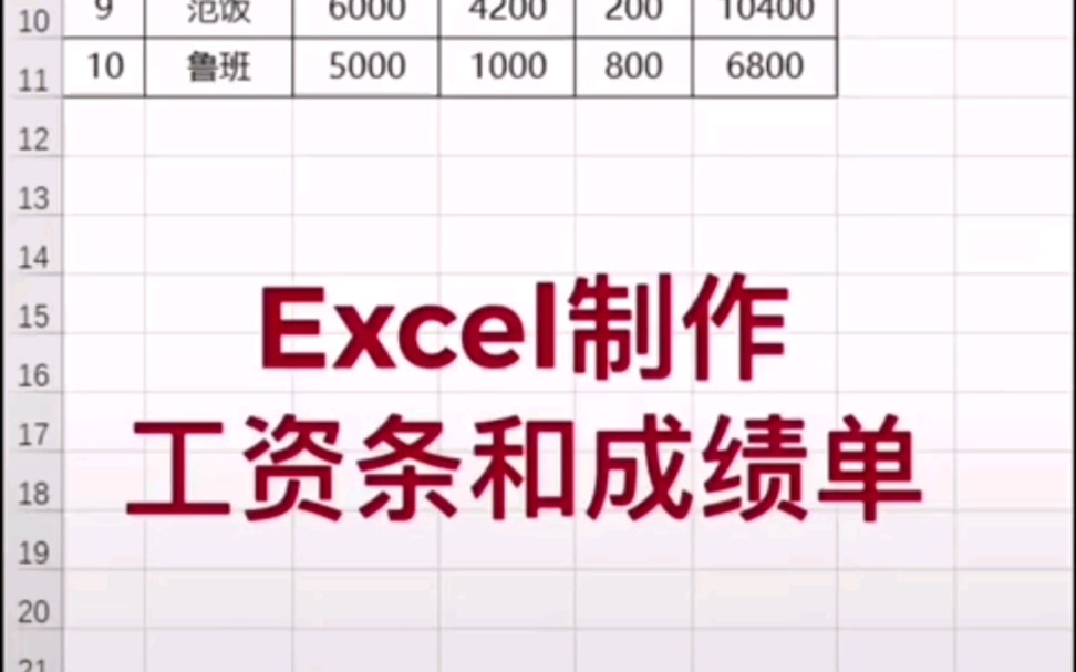 Excel制作工资条和成绩单