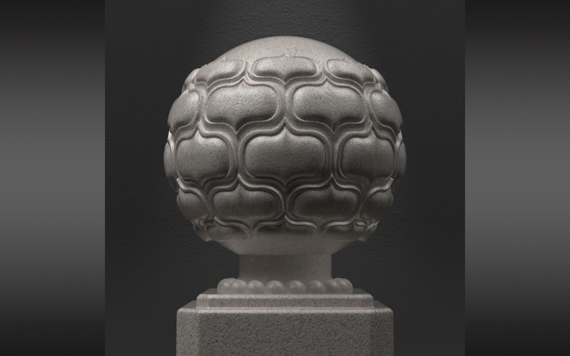 锦易设计 3d max高级建模案例:莲花球石柱 3d建模 3dmax建模 三维建模