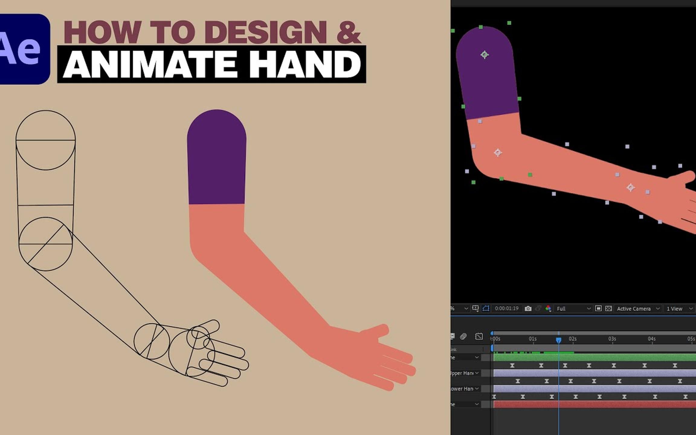 如何使用Adobe Illustrator&AE教程设计角色手并制作动画