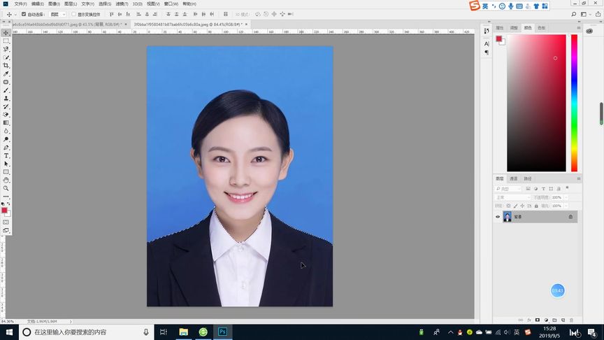 简单实用!ps快速换证件照底色和服装,再也不用担心重拍证件照了