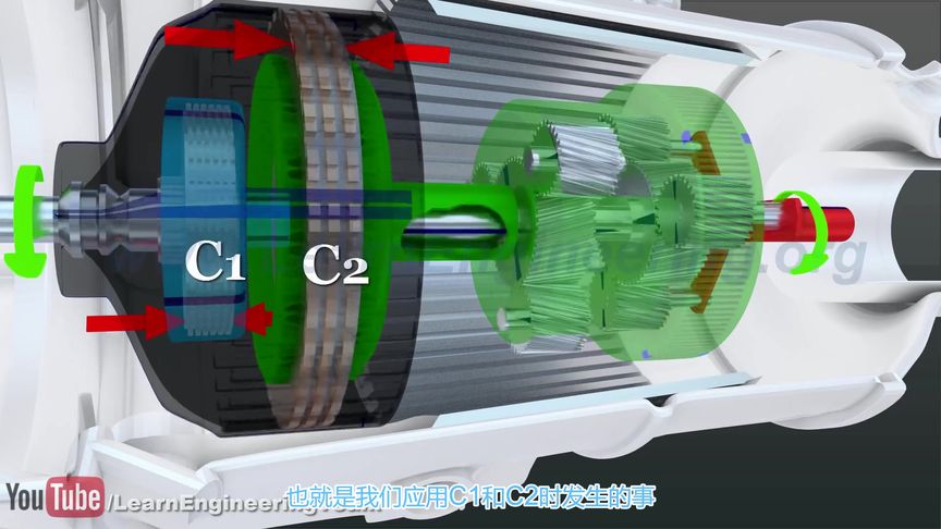 AT自动变速器工作运行原理3D动图详细介绍1