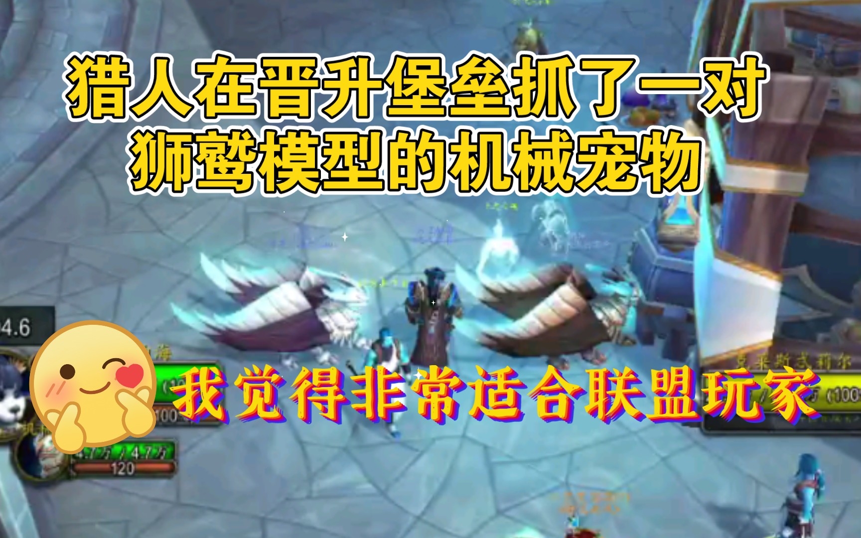 《魔兽世界》327—猎人在晋升堡垒抓了一对狮鹫模型的机械宠物,我...