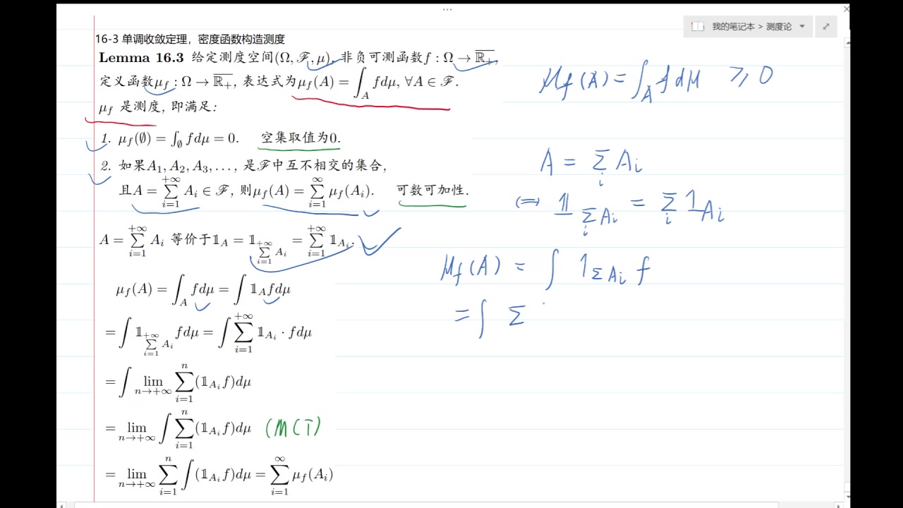 测度论第16讲 积分收敛定理,单调收敛定理,Fatou引理,控制收敛定理