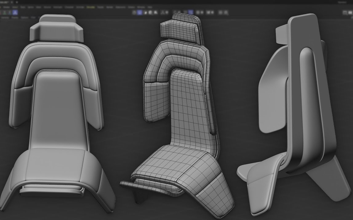 C4D建模教程-工业设计/产品造型 #50 科幻椅子