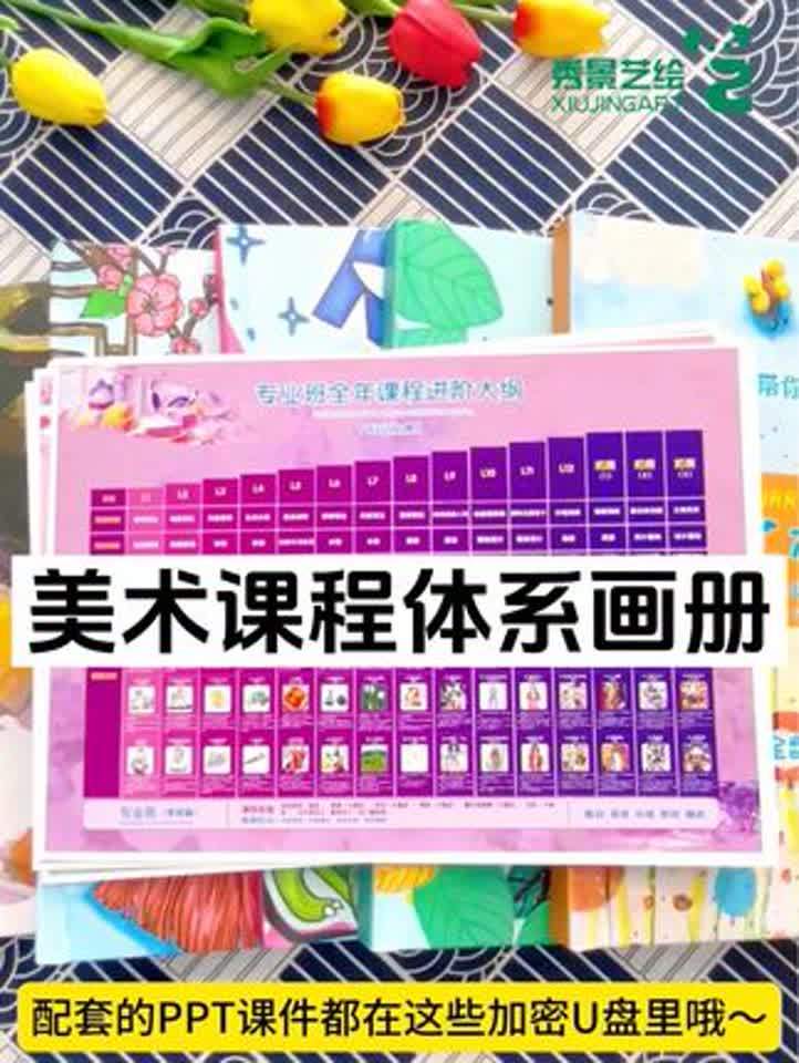 美术课程体系画册,系统课程安排及课件ppt,招生展示、画室宣传、教学...