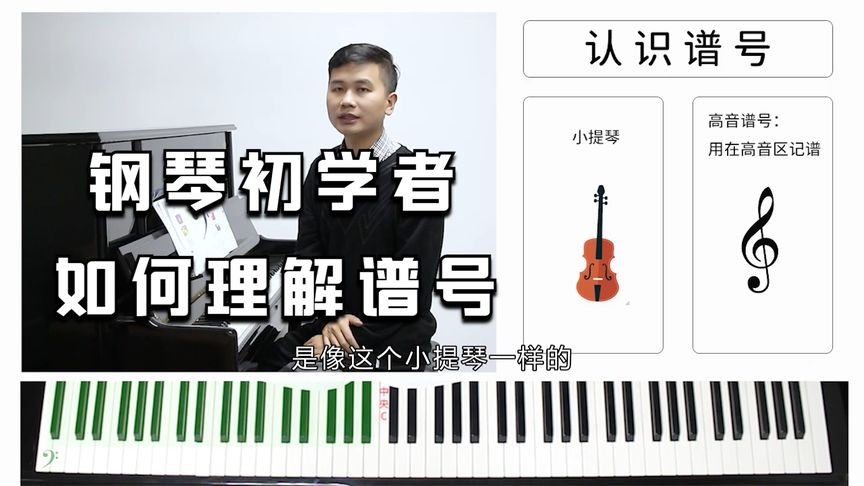 钢琴初学者,老师教你快速地认识钢琴谱号