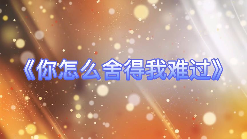 《你怎么舍得我难过》一首歌一个故事