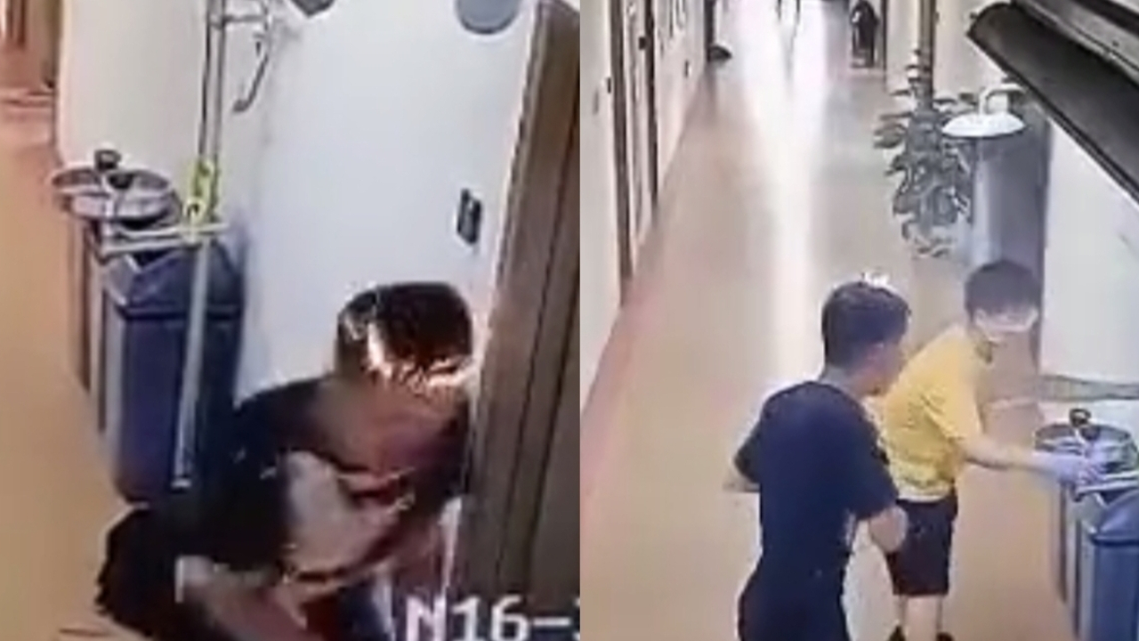 监控拍摄一高校化学实验室起火,通报:博士后头发着火已无大碍