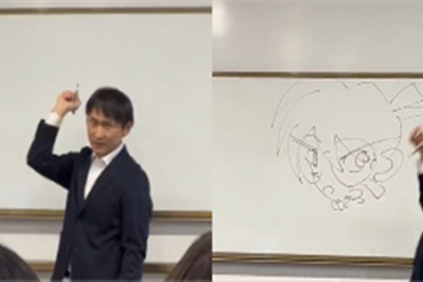 大学日语老师随手画柯南,用时13秒看呆同学:指不定是个漫画家