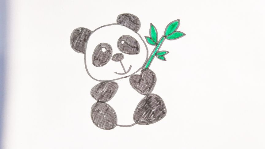 可爱的大熊猫,儿童简笔画