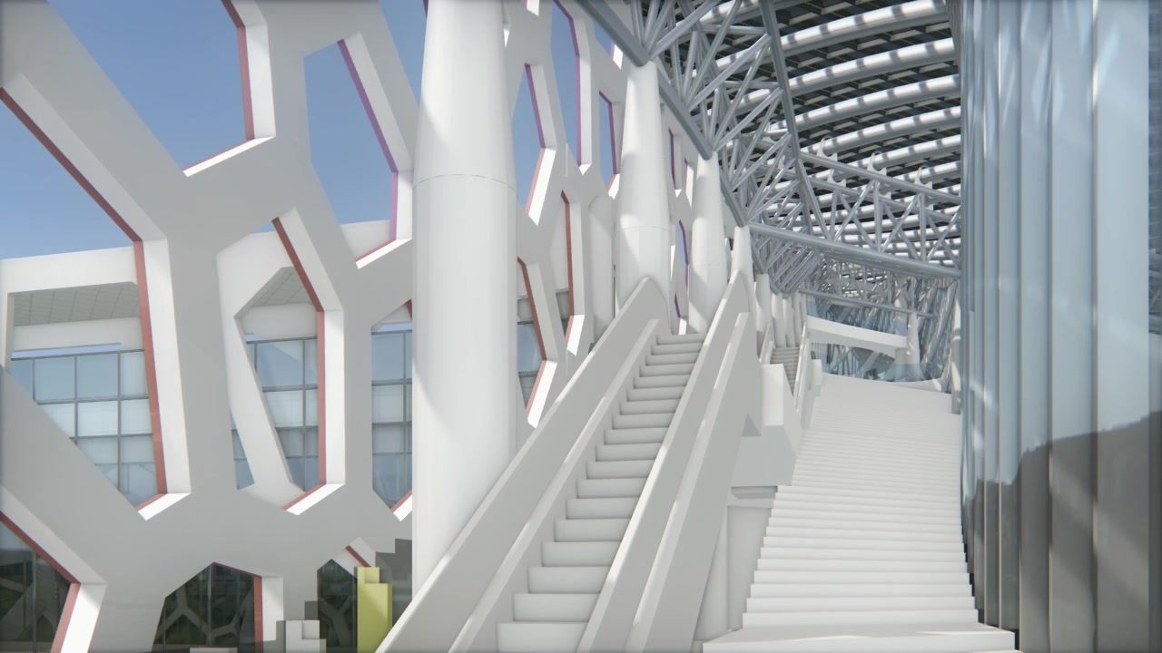 6边形幕墙现代商业综合体