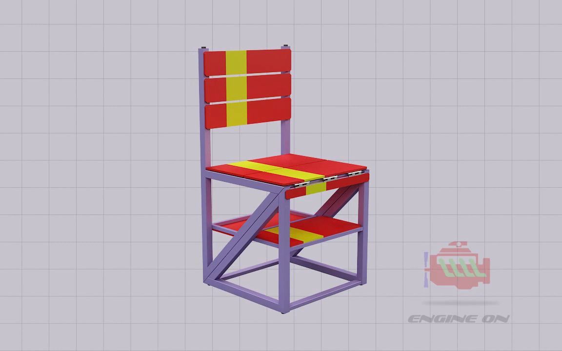 【油管搬运】折叠梯椅3D动画