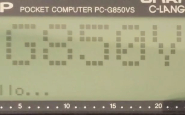 SHARP PC G850VS计算器简单的屏幕大字滚动效果