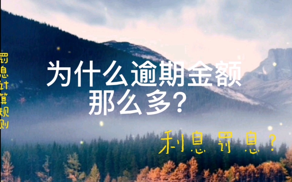 为什么逾期罚息金额增长那么快?罚息是如何计算的?