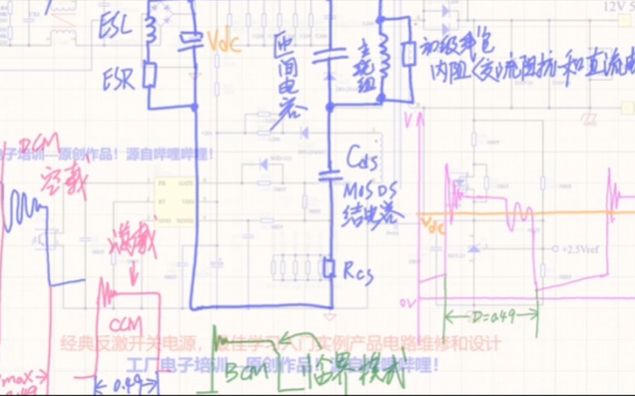 反激开关电源VDS波形连续模式断续模式临界模式DCM ccm BCM