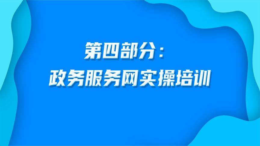 第四部分:政务服务网实操培训
