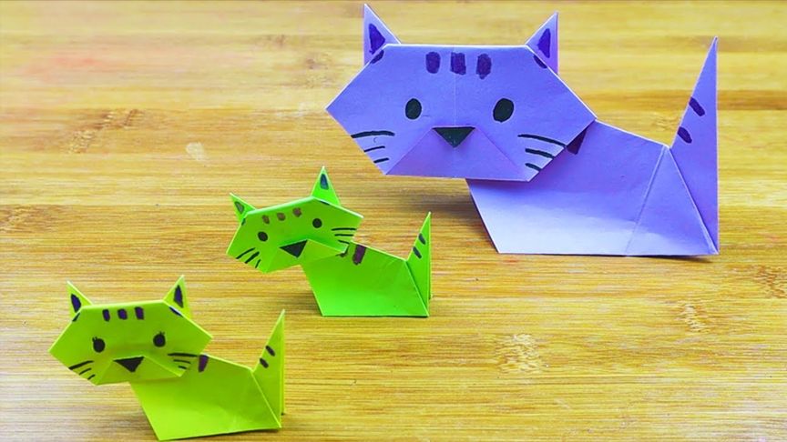 DIY手工:用折纸制作小猫咪