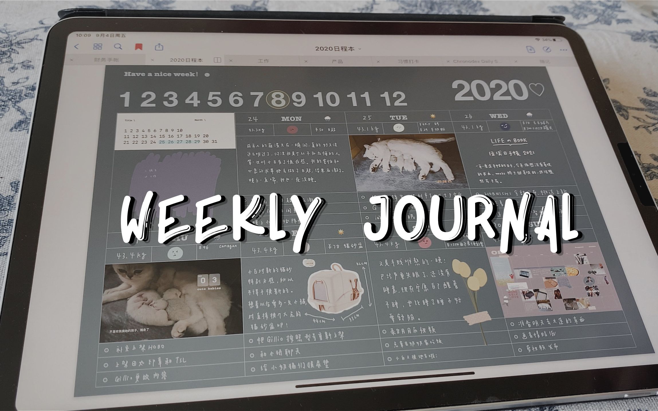 【电子手帐】自制IPAD Weekly周计划手帐模板制作教程|Goodnotes 5