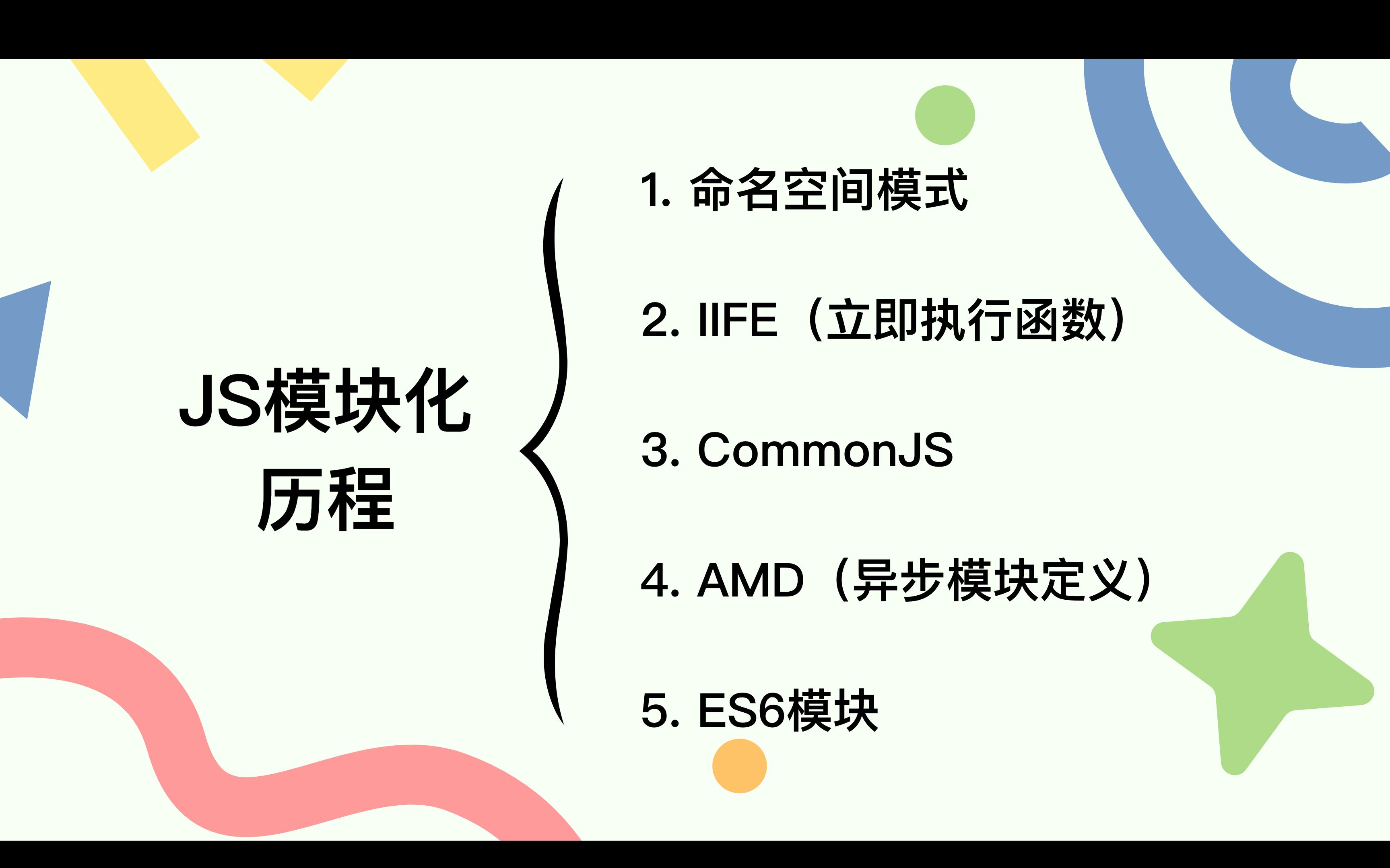 JavaScript模块化历程:从全局函数、命名空间、IIFE、CommonJS、...