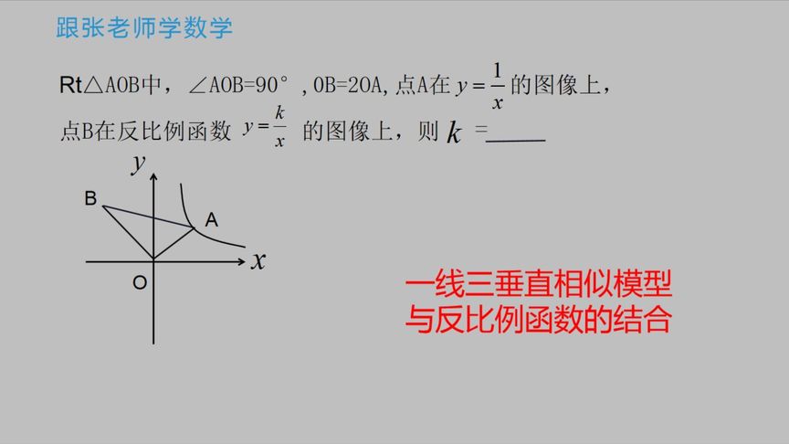 初中数学:反比例函数与一线三垂直相似模型的综合。学浪计划