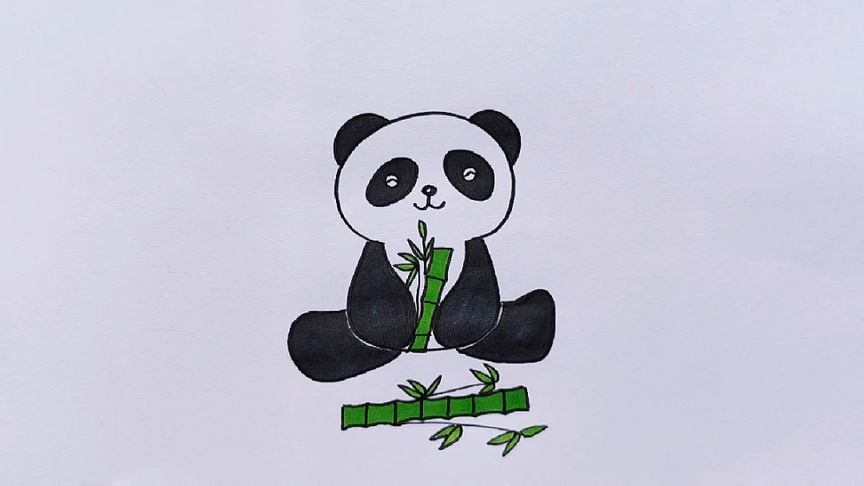 大熊猫简笔画 可爱的熊猫