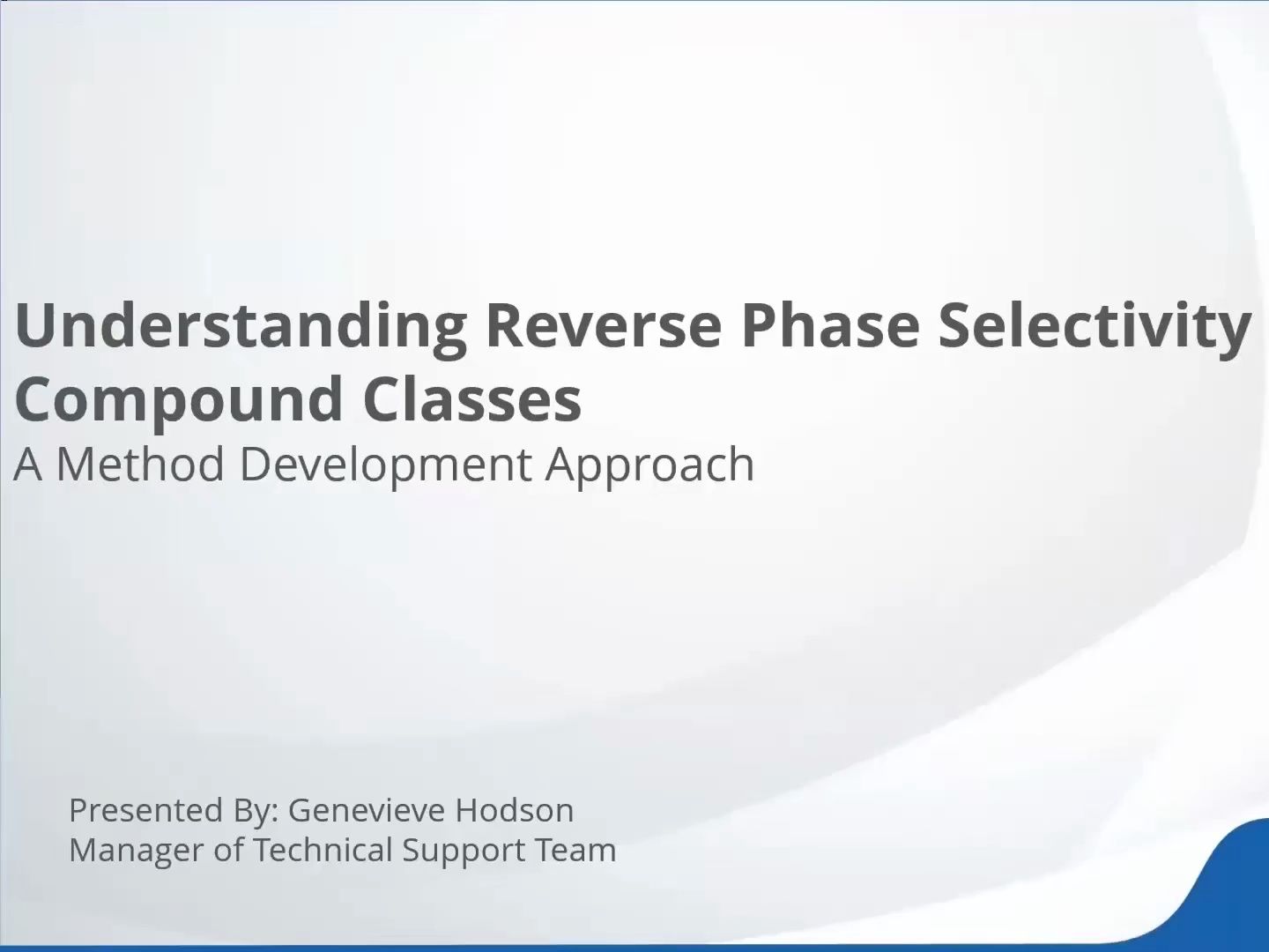 了解不同化合物类别的反相选择性