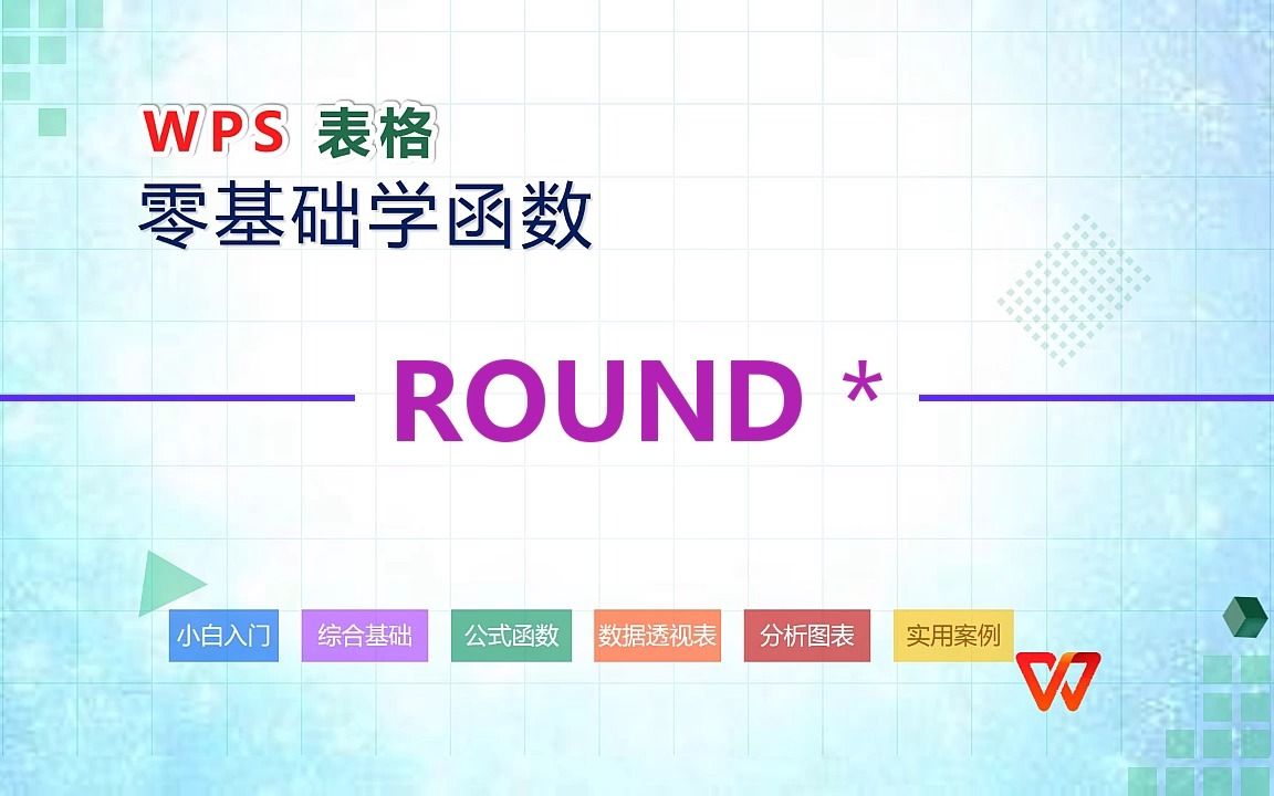 WPS零基础学函数-26-ROUND 函数 ( * 表示有多个函数 )