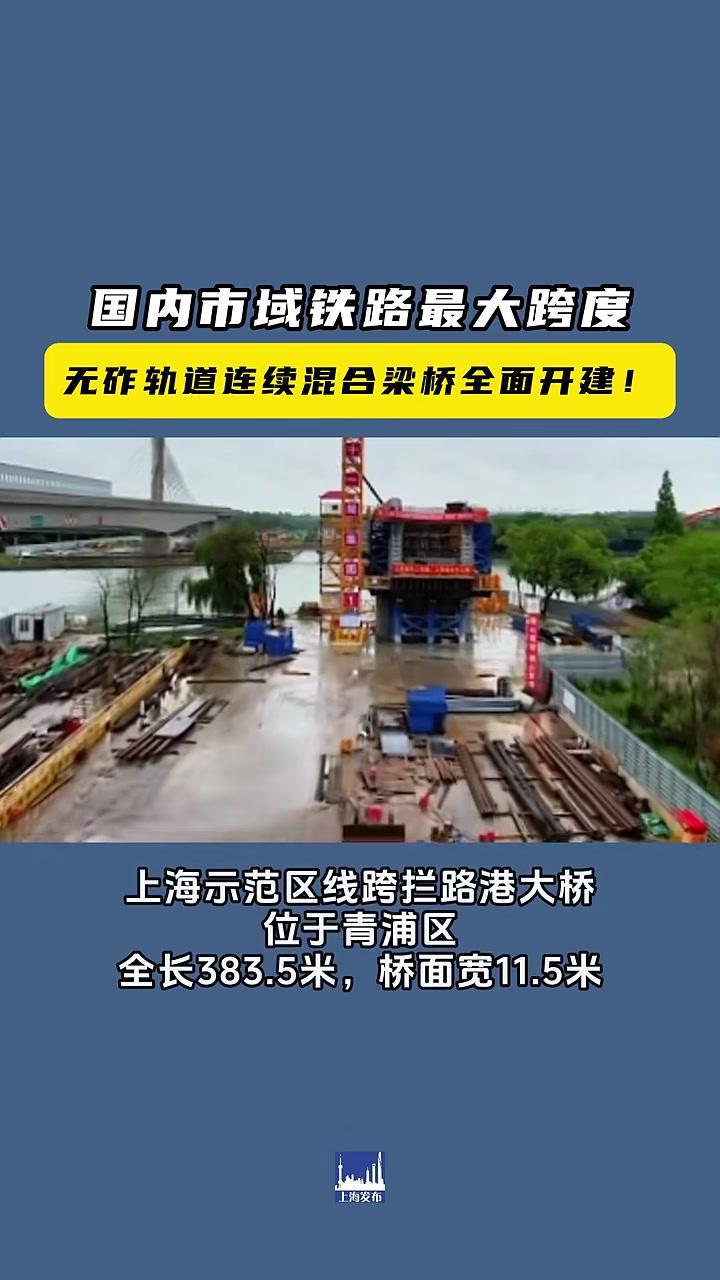国内市域铁路最大跨度无砟轨道连续混合梁桥全面开建!(供稿:市交通委)...