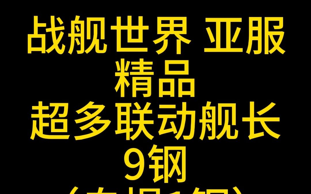 ...战舰世界亚服,精品,超多联动舰长,9钢(自提1钢)5研发,11传奇插件