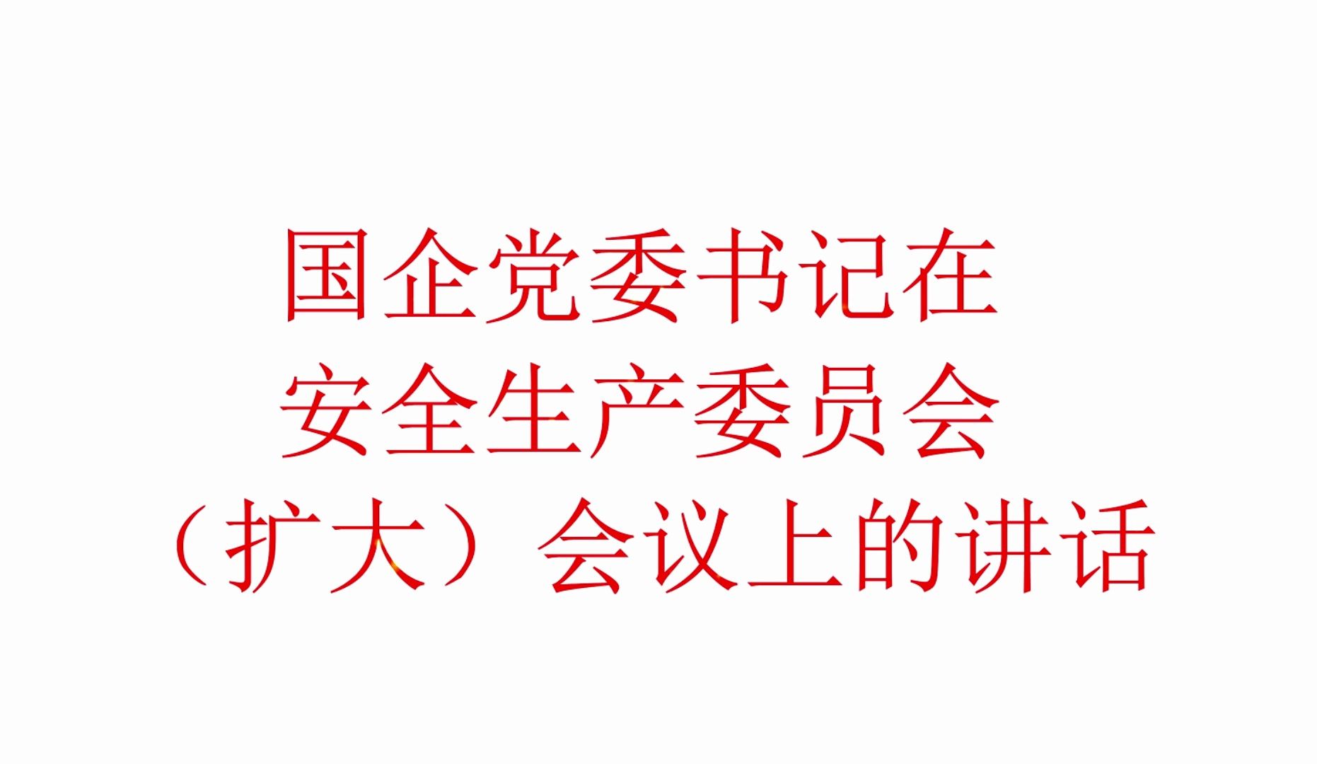 在安全生产委员会(扩大)会议上的讲话材料