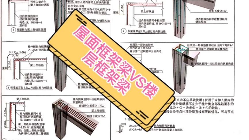 屋面框架梁和楼层框架梁在计量上的具体区别?讲解清晰,轻松掌握
